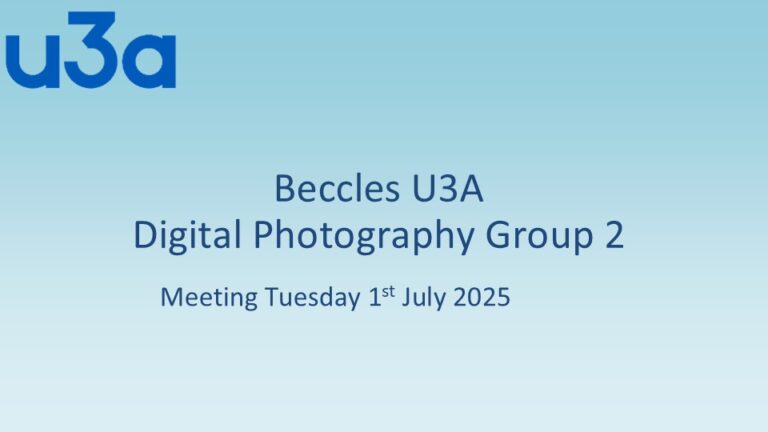 Group Meeting 1st July 2025 - Beccles